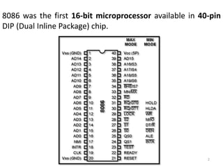Pin Description and Register Organization of 8086 Microprocessor | PPT