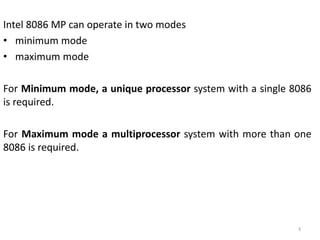 Pin Description and Register Organization of 8086 Microprocessor | PPTX