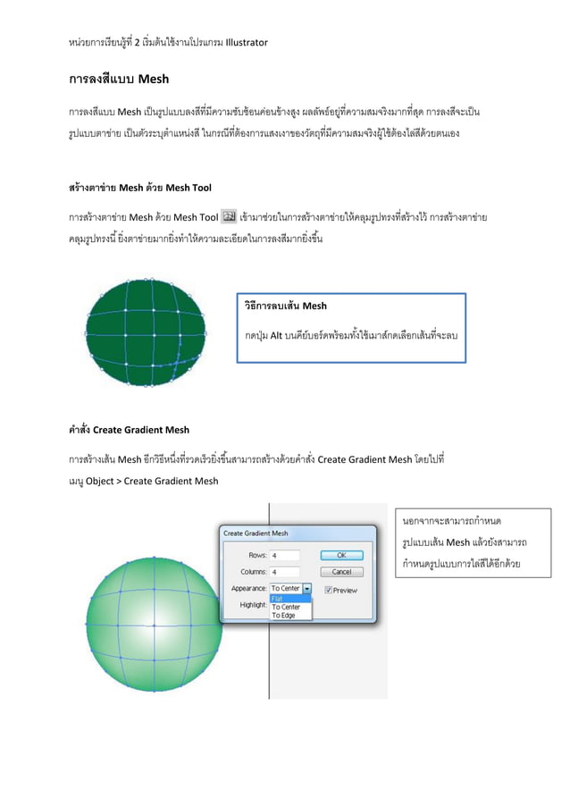 การทางานกับสีด้วย Transparency และ Mesh | PDF