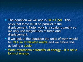 Grade 11, U2 L1-Energy & Work | PPT