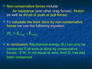 Grade 11 U2 L5B Cons and Non-Cons Forces | PPT