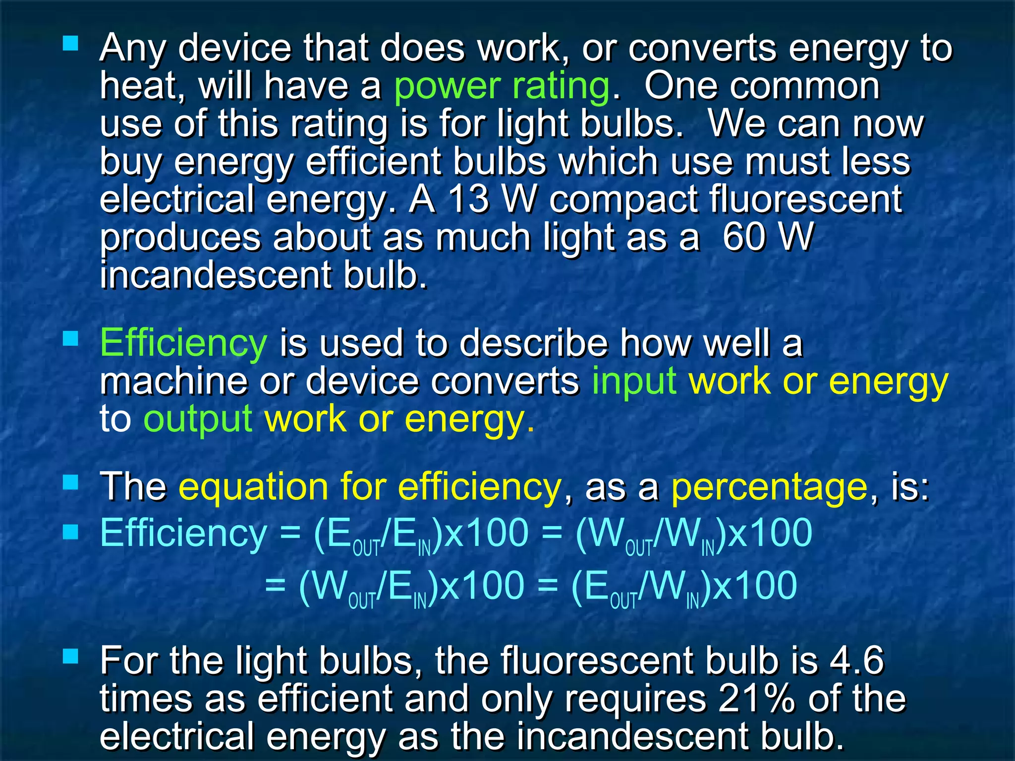 Grade 11 U2 L9-Power and Efficiency | PPT