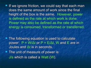 Grade 11 U2 L9-Power and Efficiency | PPT