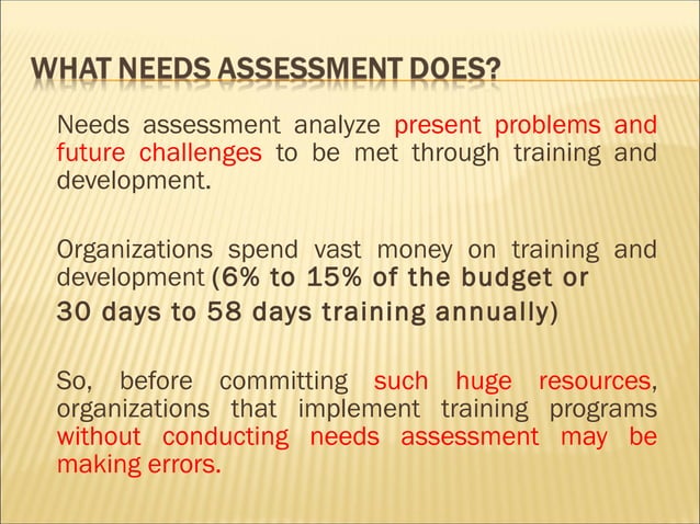Training Functions, Training Needs Assessment, Action Research ...