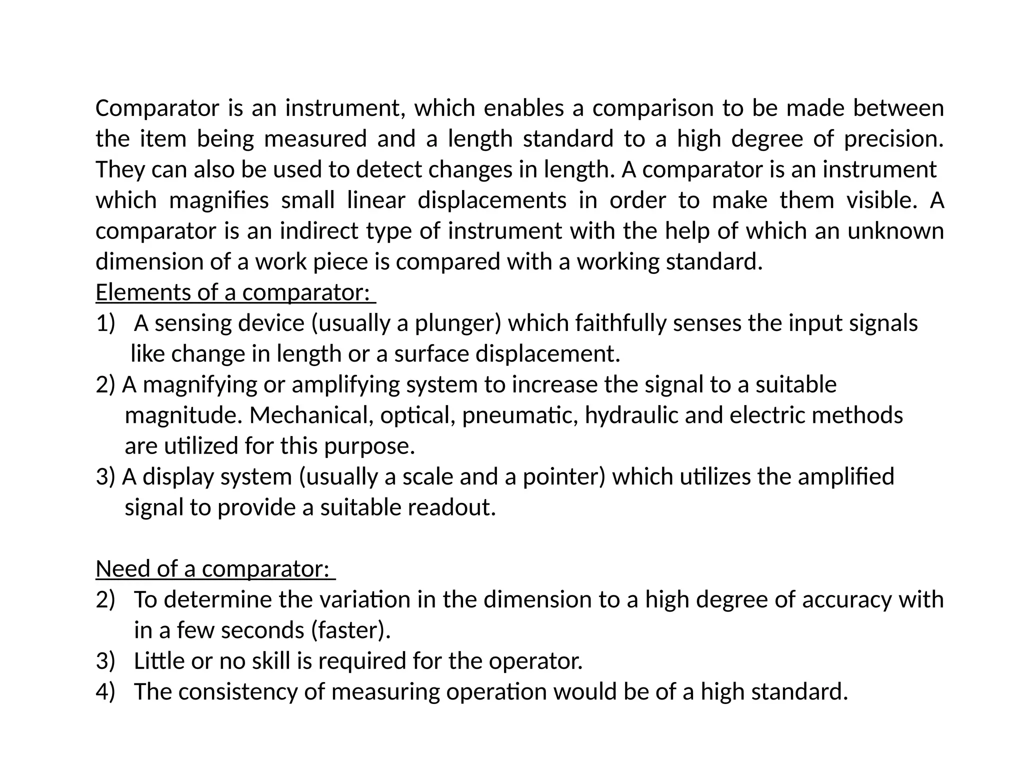 INTRODUCTION TO COMPARATORS, TYPES OF COMPARATORS | PPTX
