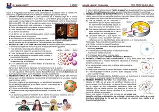 tipos de modelos atomicos y su evolucion en el tiempo | PDF