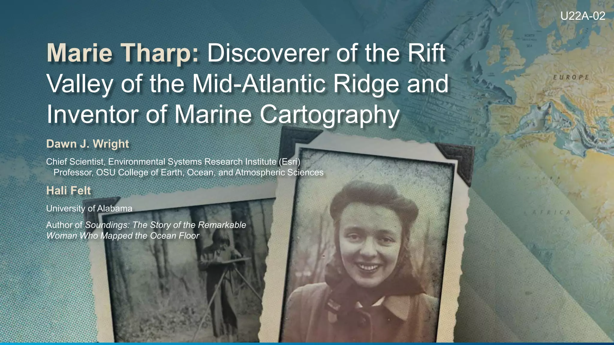 Marie Tharp, Giants of Tectonophysics Session, American Geophysical ...