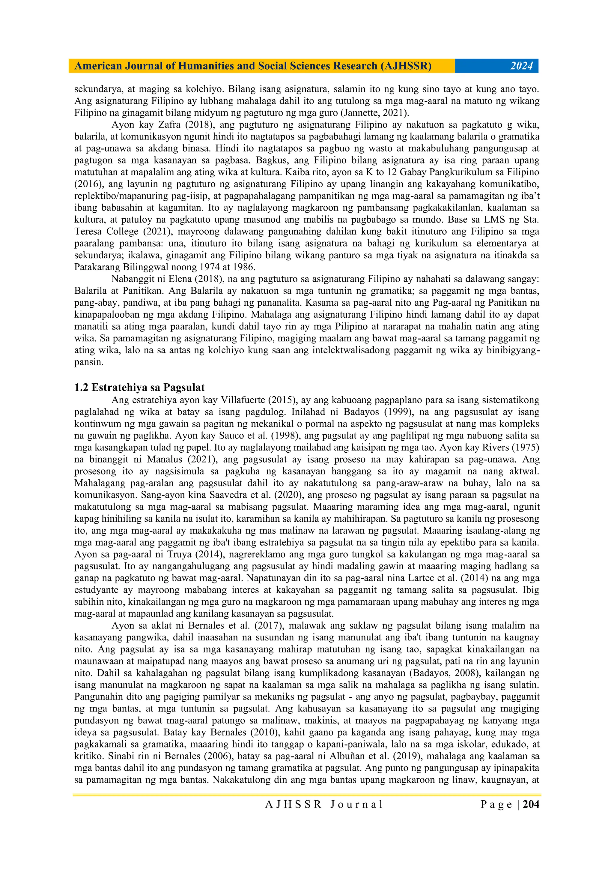 Mga Estratehiyang Pinakaginagamit sa Pagsulat sa Filipino ng mga Mag-aaral ng Batsilyer ng ...
