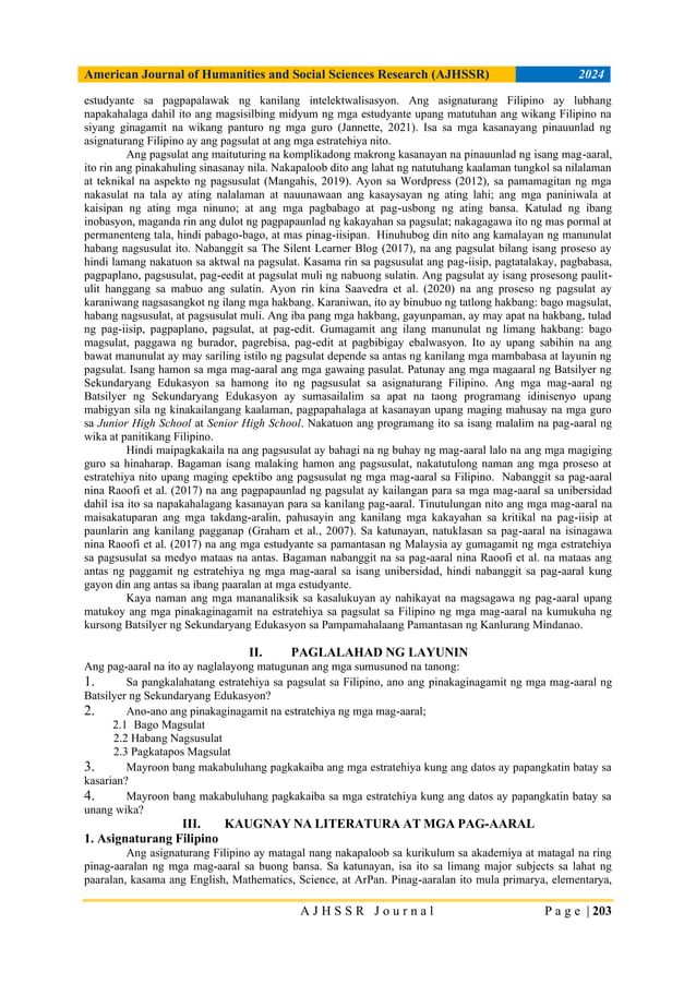 Mga Estratehiyang Pinakaginagamit sa Pagsulat sa Filipino ng mga Mag-aaral ng Batsilyer ng ...