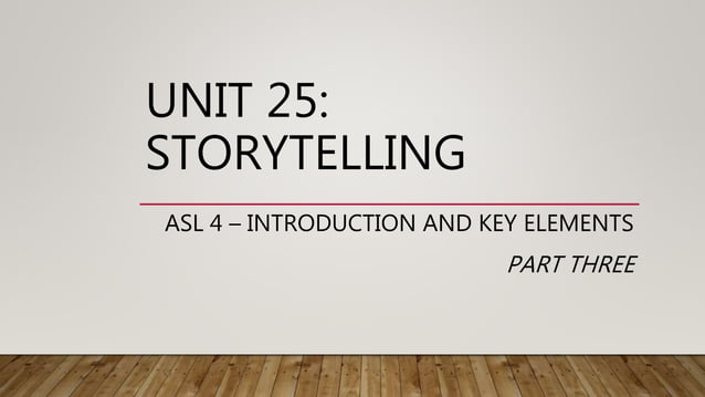 U25 intro & key elements part 3a | PPT