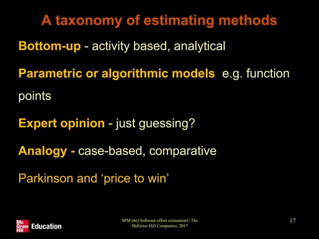 Chapter 05 Software effort estimation PartII_final | PDF | Computing | Technology & Computing