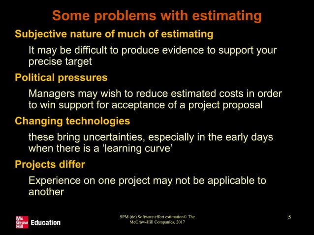 Chapter 05 Software effort estimation PartII_final | PDF | Computing | Technology & Computing