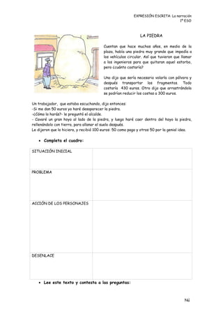 ELEMENTOS DE LA NARRACIÓN | PDF