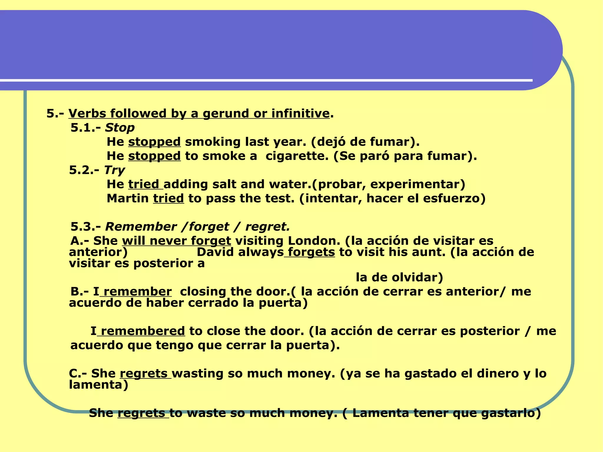 U2 Gerund Vs Infinitive | PPT