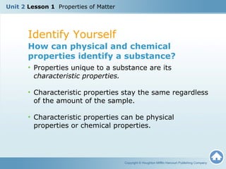 U2L1 - Properties of Matter | PPT