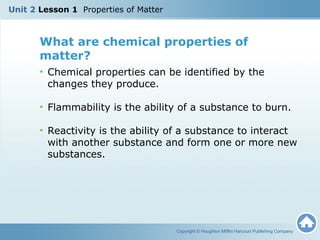 U2L1 - Properties of Matter | PPT