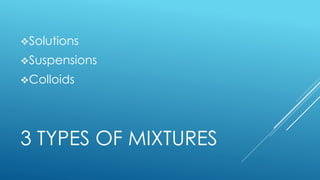 Unit 2, Lesson 2.5 - Suspensions and Colloids | PPTX