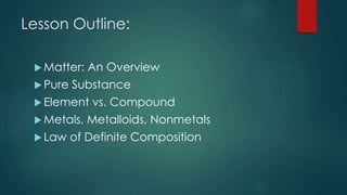 Unit 2, Lesson 2.6 - Elements and Compounds | PPTX