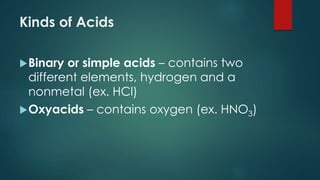 Unit 2, Lesson 2.8 - Acids, Bases, and Salts | PPTX | Chemistry | Science