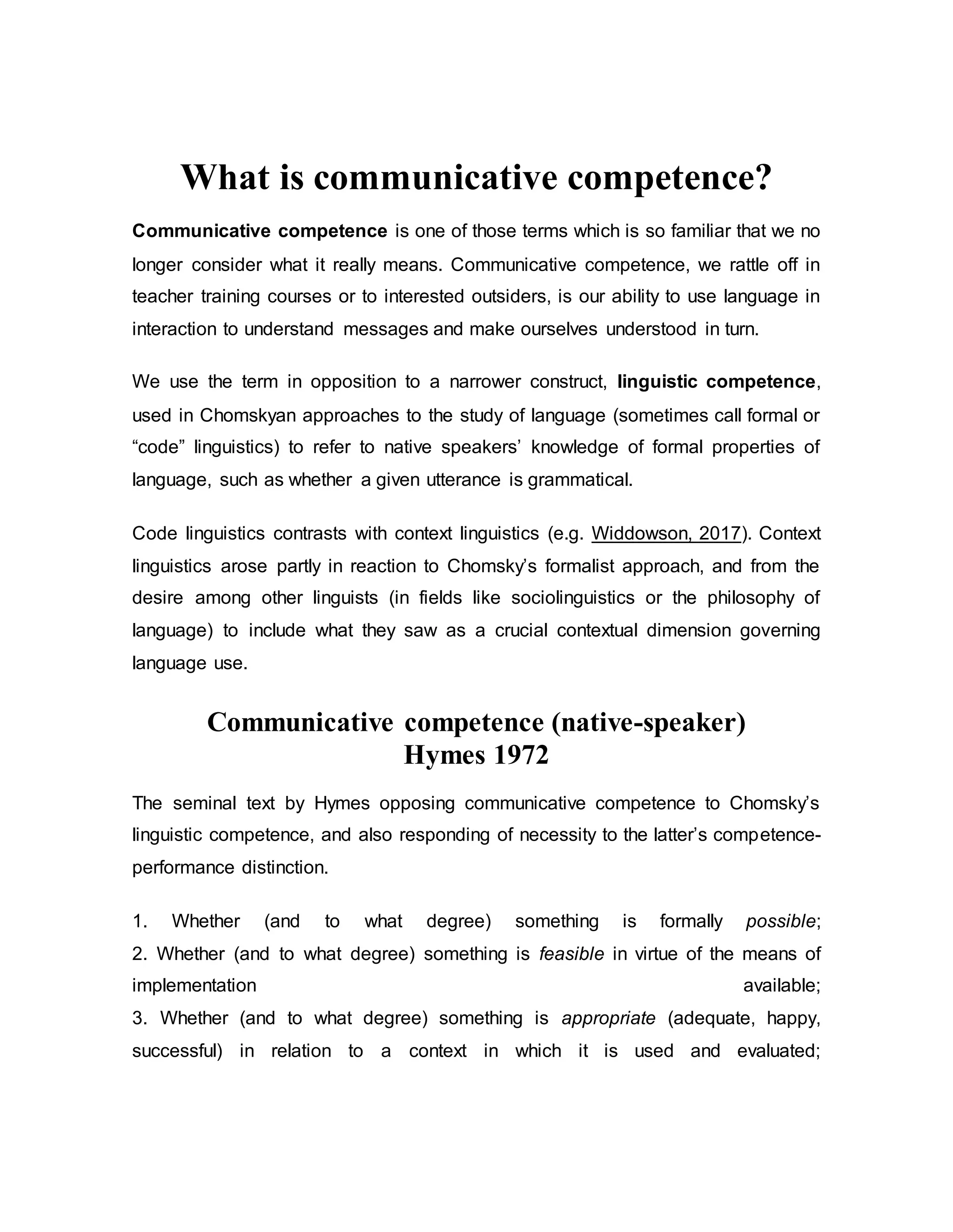 What is communicative competence | PDF