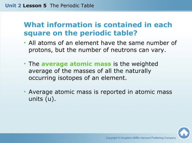 U2L5 - The Periodic Table | PPT