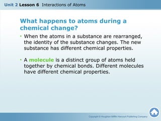 U2L6 - Interactions of Atoms | PPT
