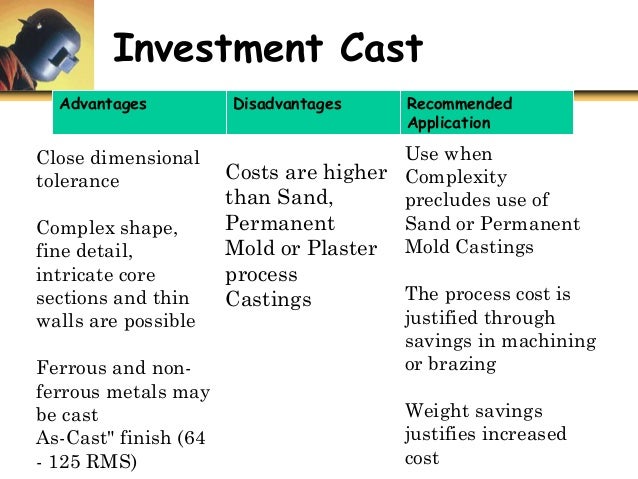 What Is Investment Casting Advantage Disadvantages