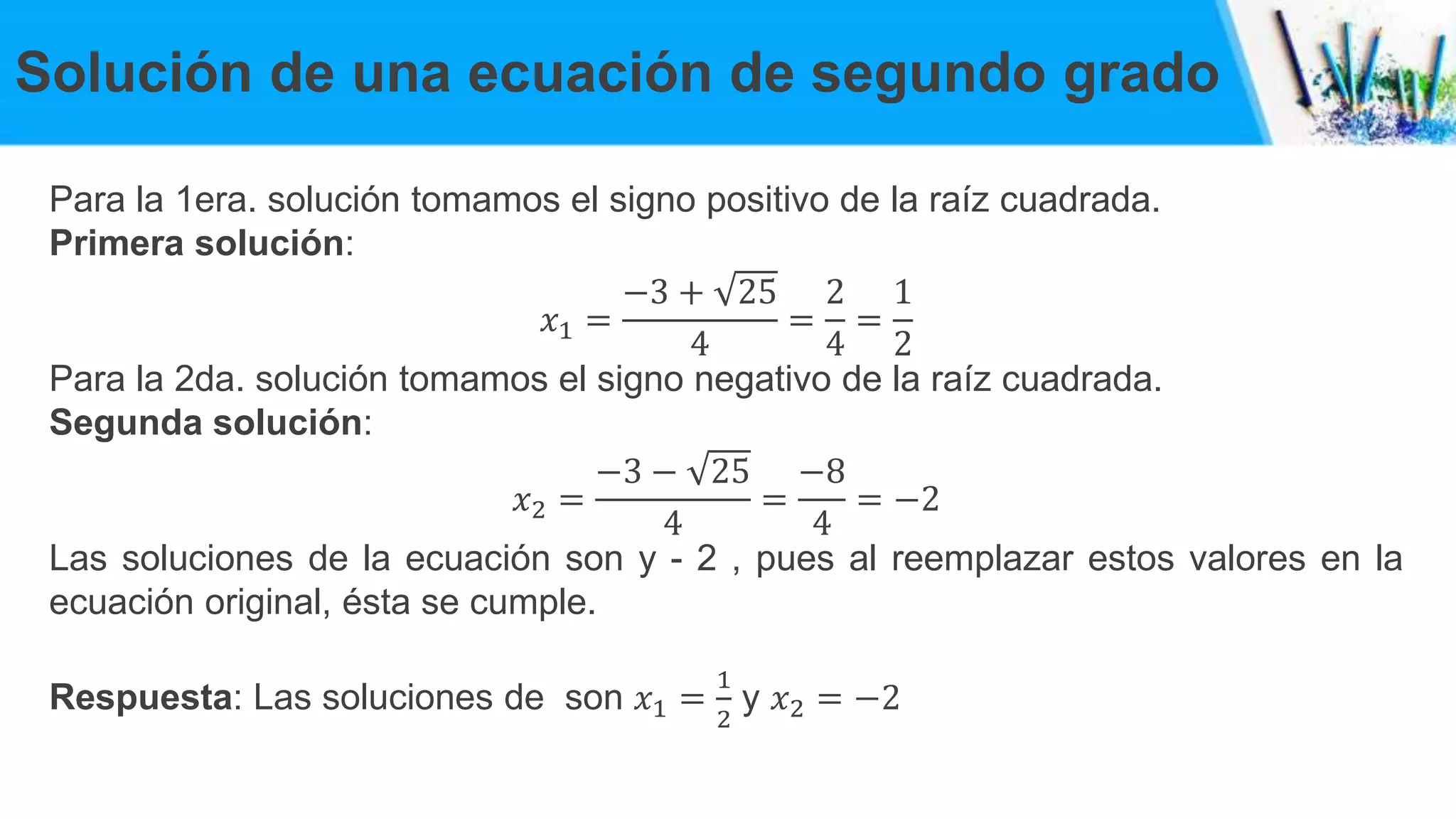 U3 09 ecuaciones de segundo grado | PDF