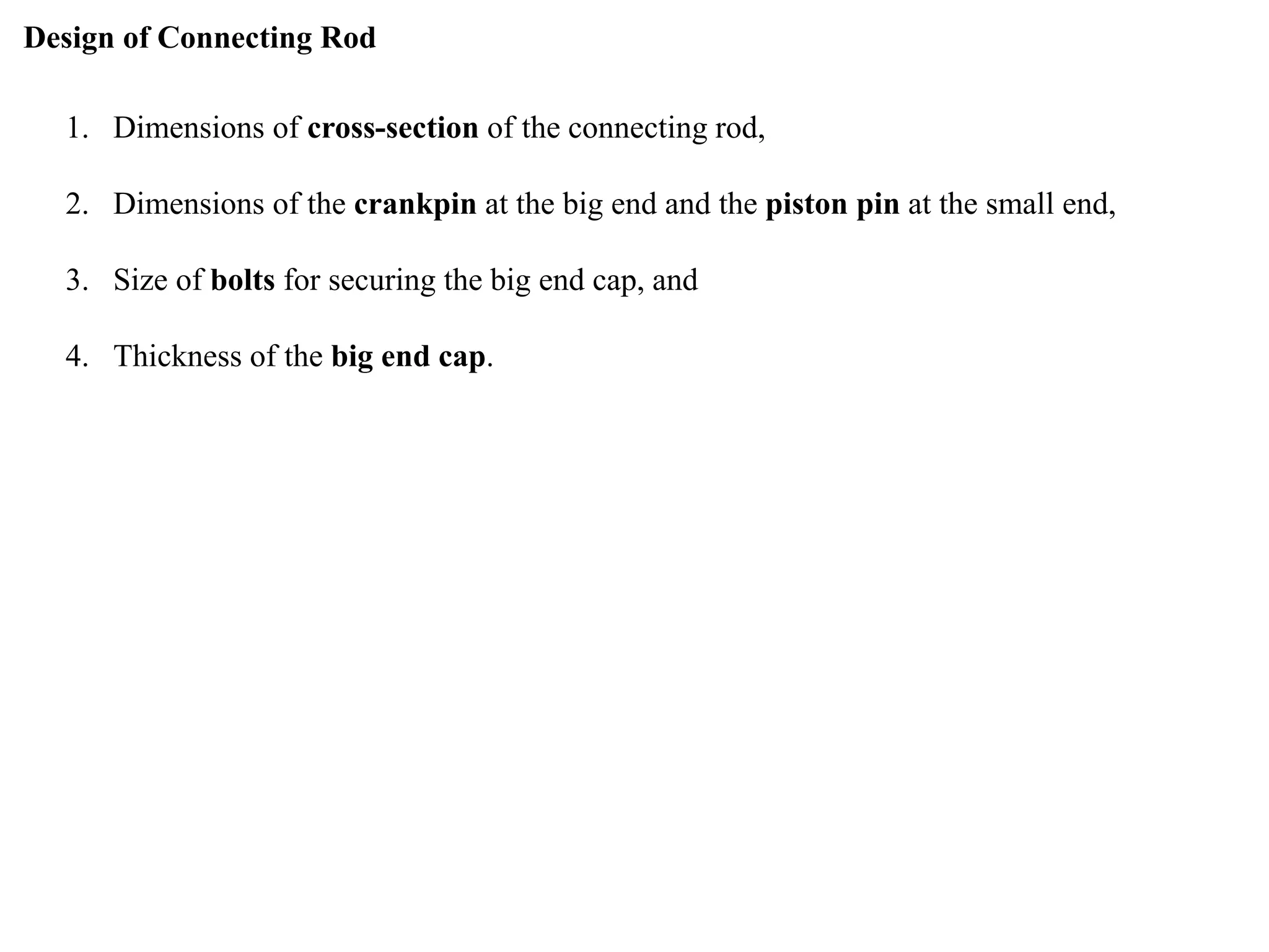 U3 design of connecting rod-(i section, big&small eng, bolt, whipping ...