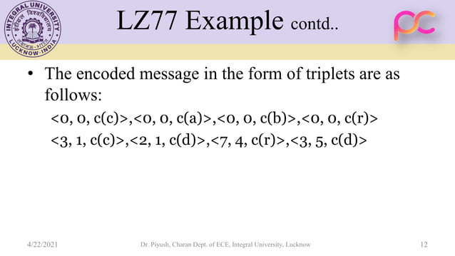 Unit 3 Dictionary based Compression Techniques | PDF | Programming Languages | Computing