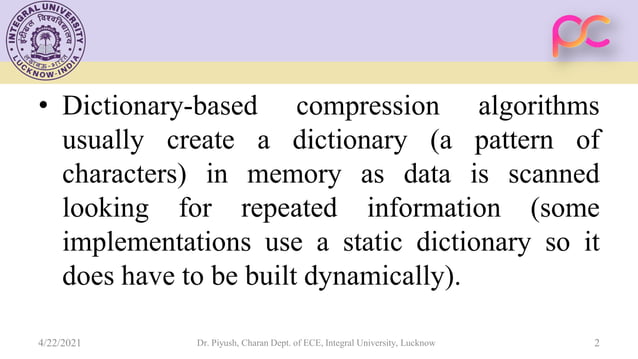 Unit 3 Dictionary based Compression Techniques | PDF | Programming Languages | Computing