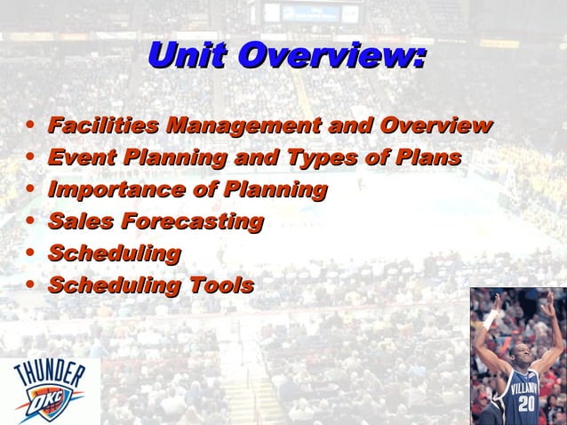Unit 3: Sport Facility Management and Event Planning | PPT ...