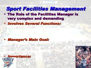 Unit 3: Sport Facility Management and Event Planning | PPT