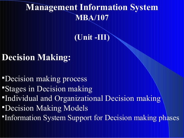 7 Stage Model Decision Making