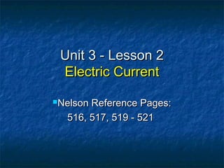 Grade 11, U3 L2-Electric Current | PPT