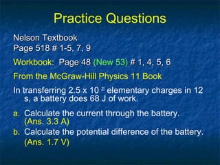 Grade 11, U3 L2-Electric Current | PPT