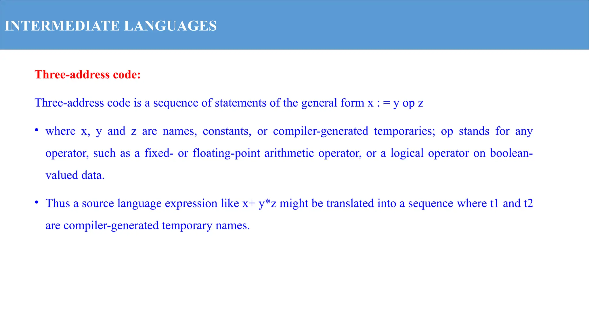 Syntax directed definition and intermediate code generation | PPT