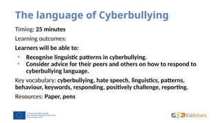 Understanding and Responding to Cyberbullying Language Among Youth | PPTX