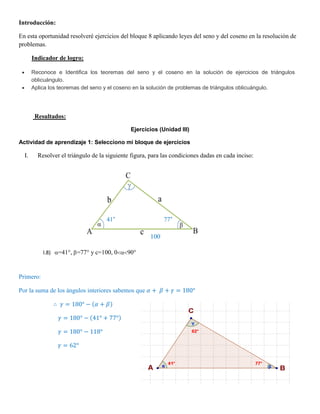 Problema Del Triangulo Coseno