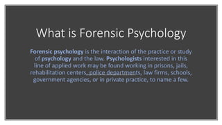 Demystifying Psychology Discussion Group - Forensic Psychology | PPT