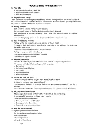 U3A Explained - Nottinghamshire | PDF