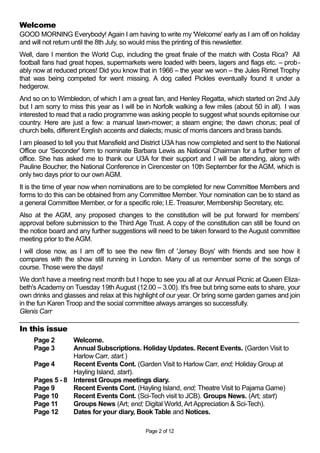 Mansfield U3A: July Newsletter | PDF