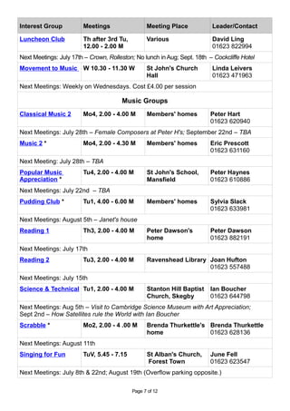 Mansfield U3A: July Newsletter | PDF