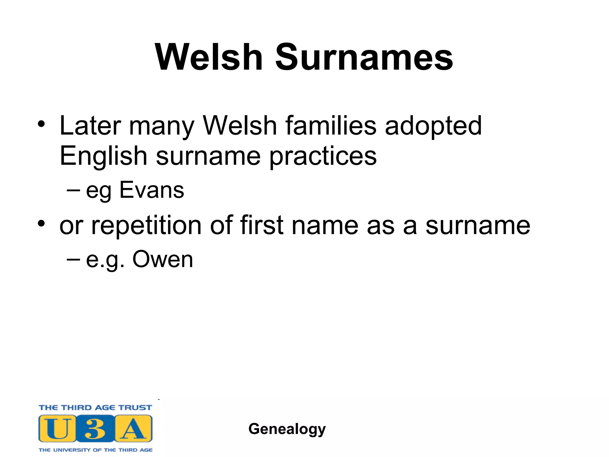 UK surnames and their origins | PPT