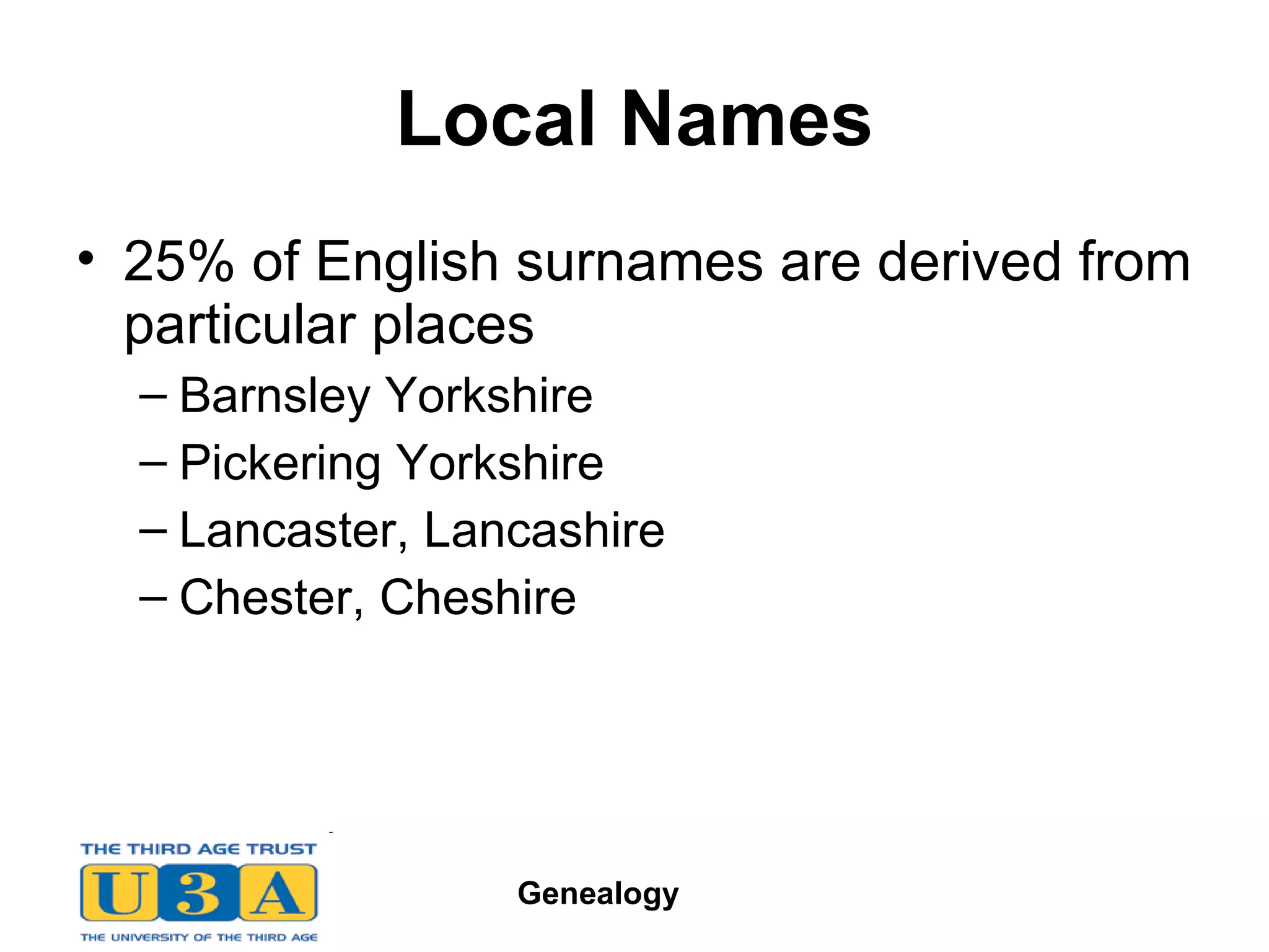 UK surnames and their origins | PPT