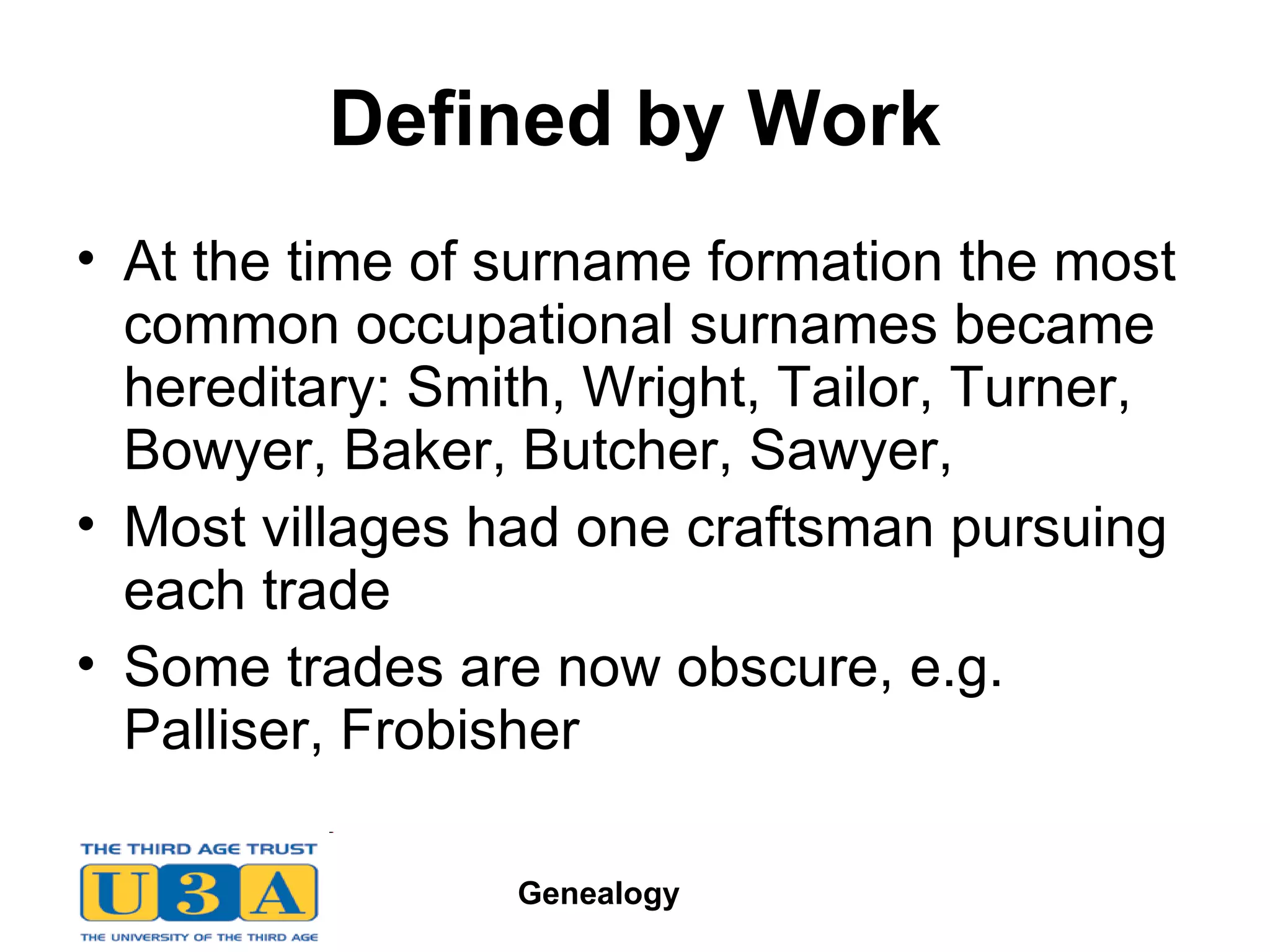 UK surnames and their origins | PPT