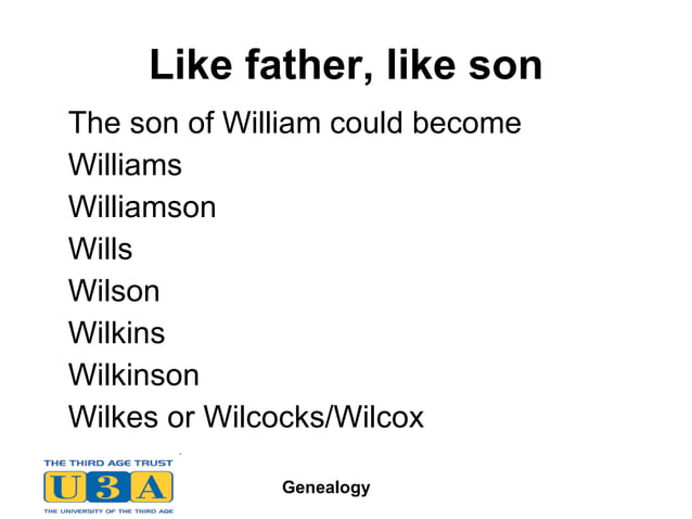 UK surnames and their origins | PPT