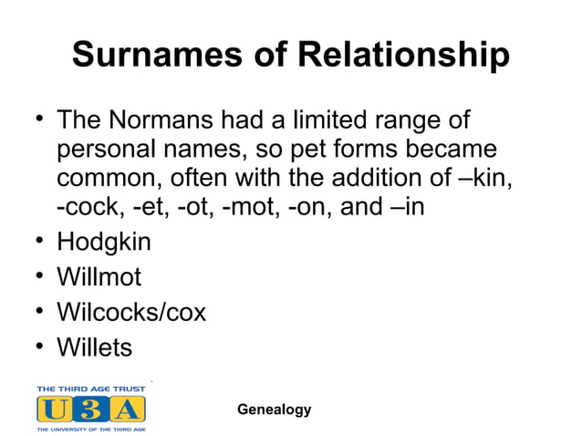 UK surnames and their origins | PPT