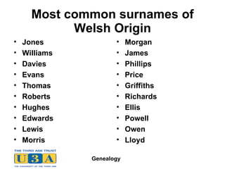 UK surnames and their origins | PPT