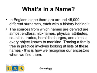 UK surnames and their origins | PPT